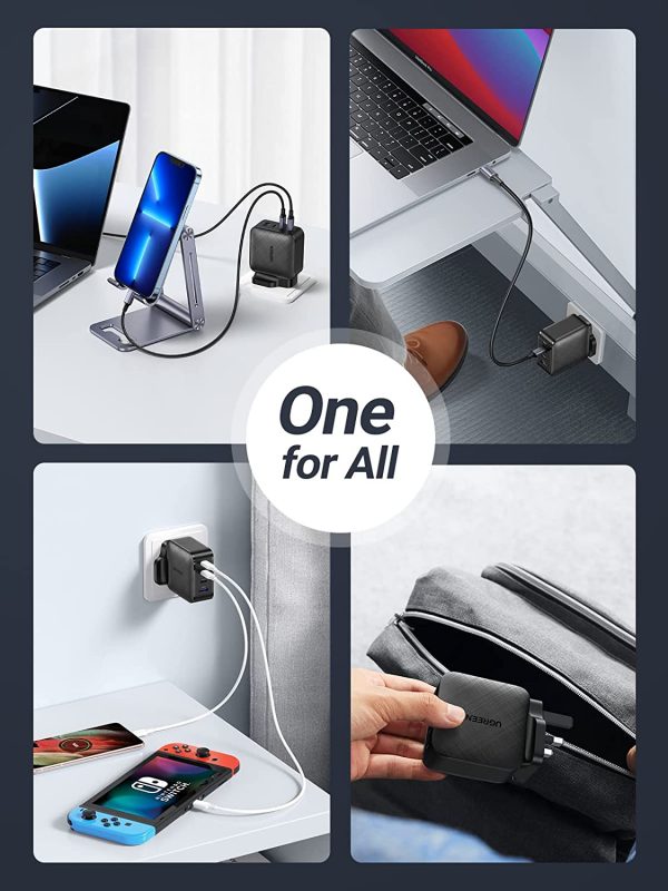 65W 4-Port GaN Type C Fast Charging Power Adapter